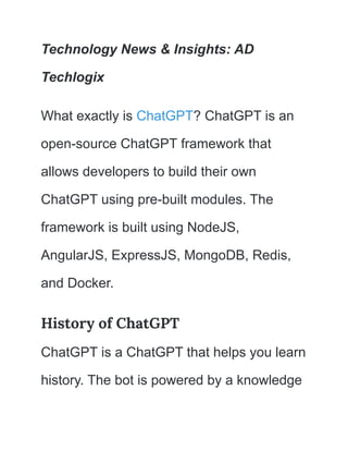 Introduction to ChatGPT and Overview of its capabilities and ...