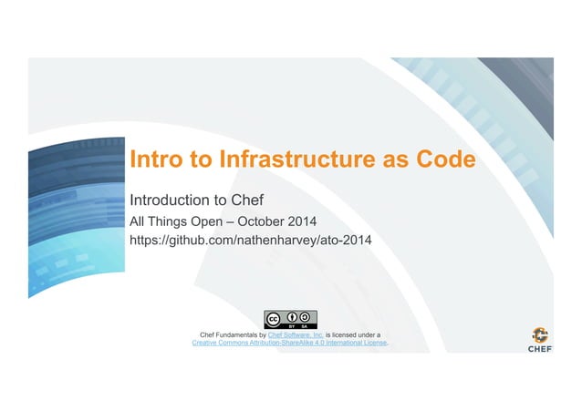 Introduction To Infrastructure As Code And Automation Introduction To Chef Ppt