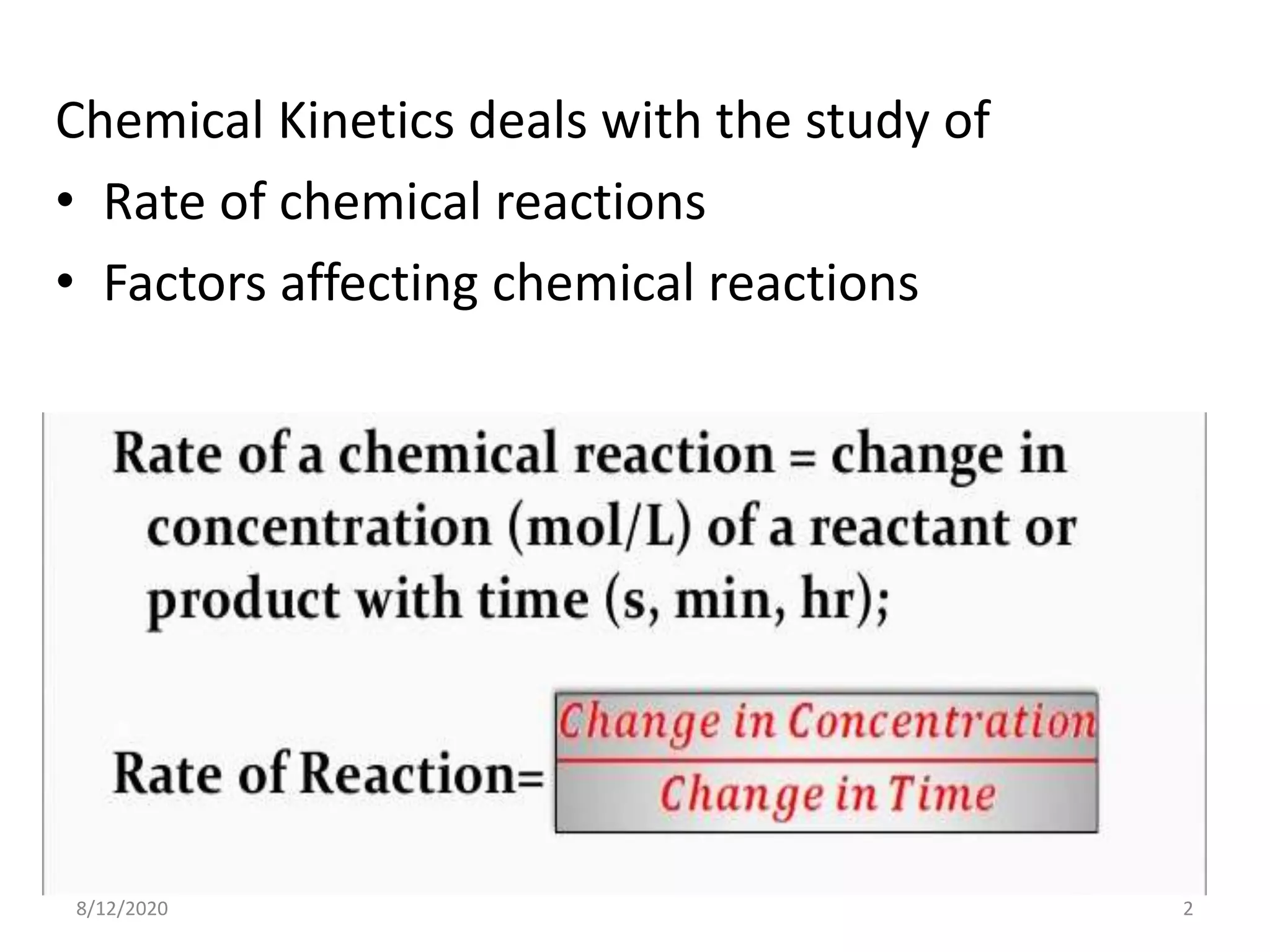 Introduction to chemical kinetics | PPTX