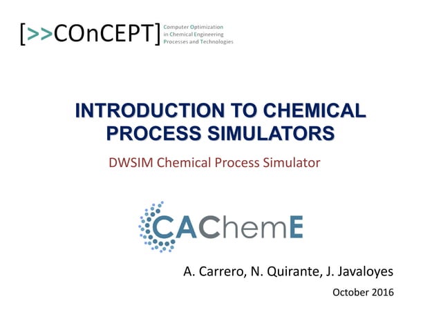 Simulation of Chemical Rectors - Introduction to chemical process ...