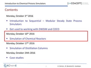 Simulation of Chemical Rectors - Introduction to chemical process simulators - Coco - DWSIM ...