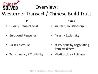 Chinese Negotiation Tactics - A Comparative Study | PPTX | Family and ...