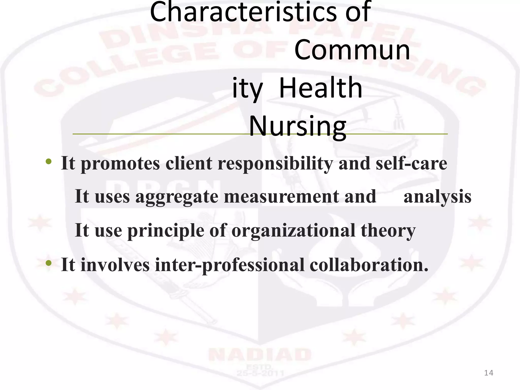 Community Health Nursing Introduction | PPSX