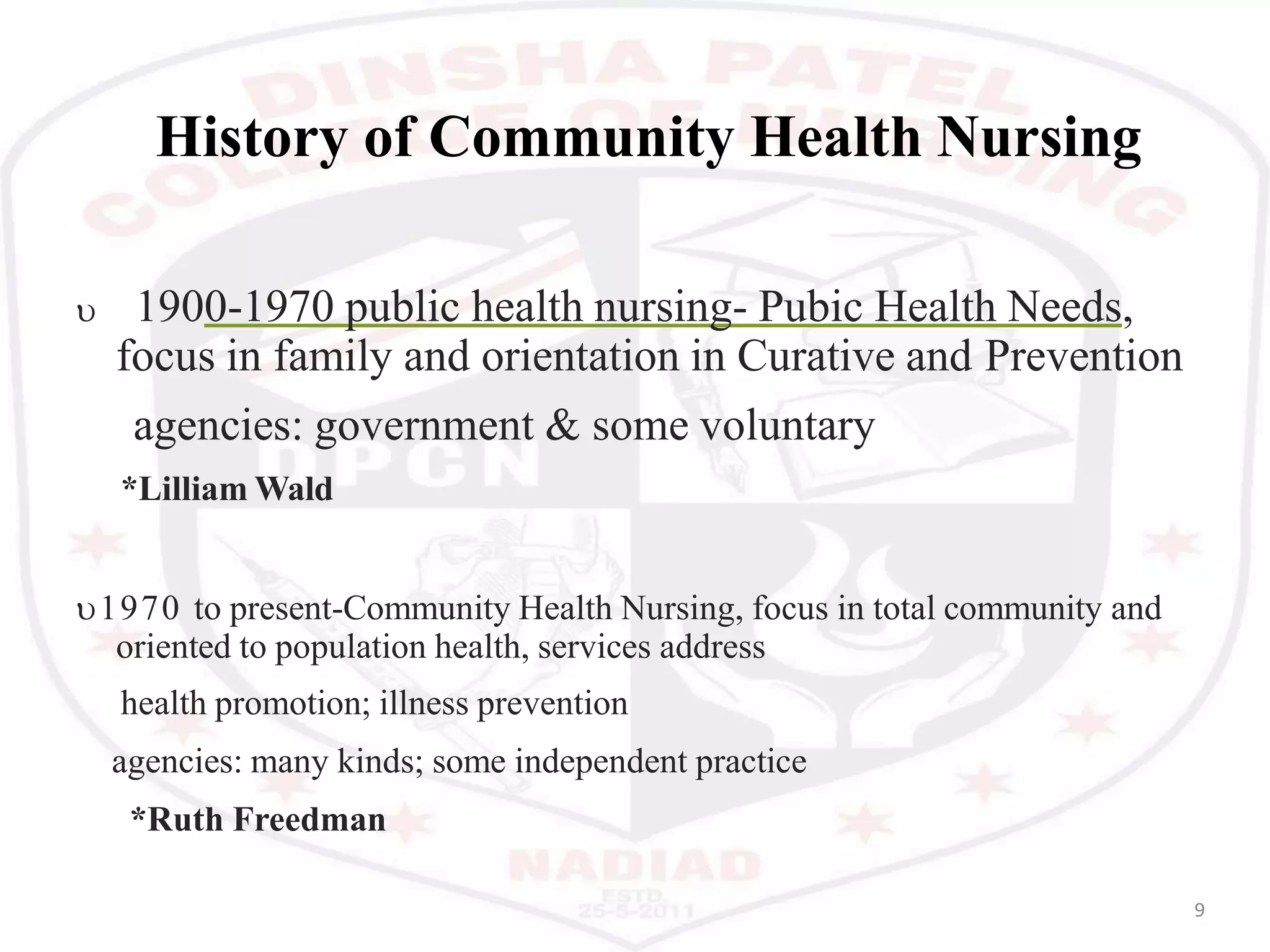 Community Health Nursing Introduction | PPSX