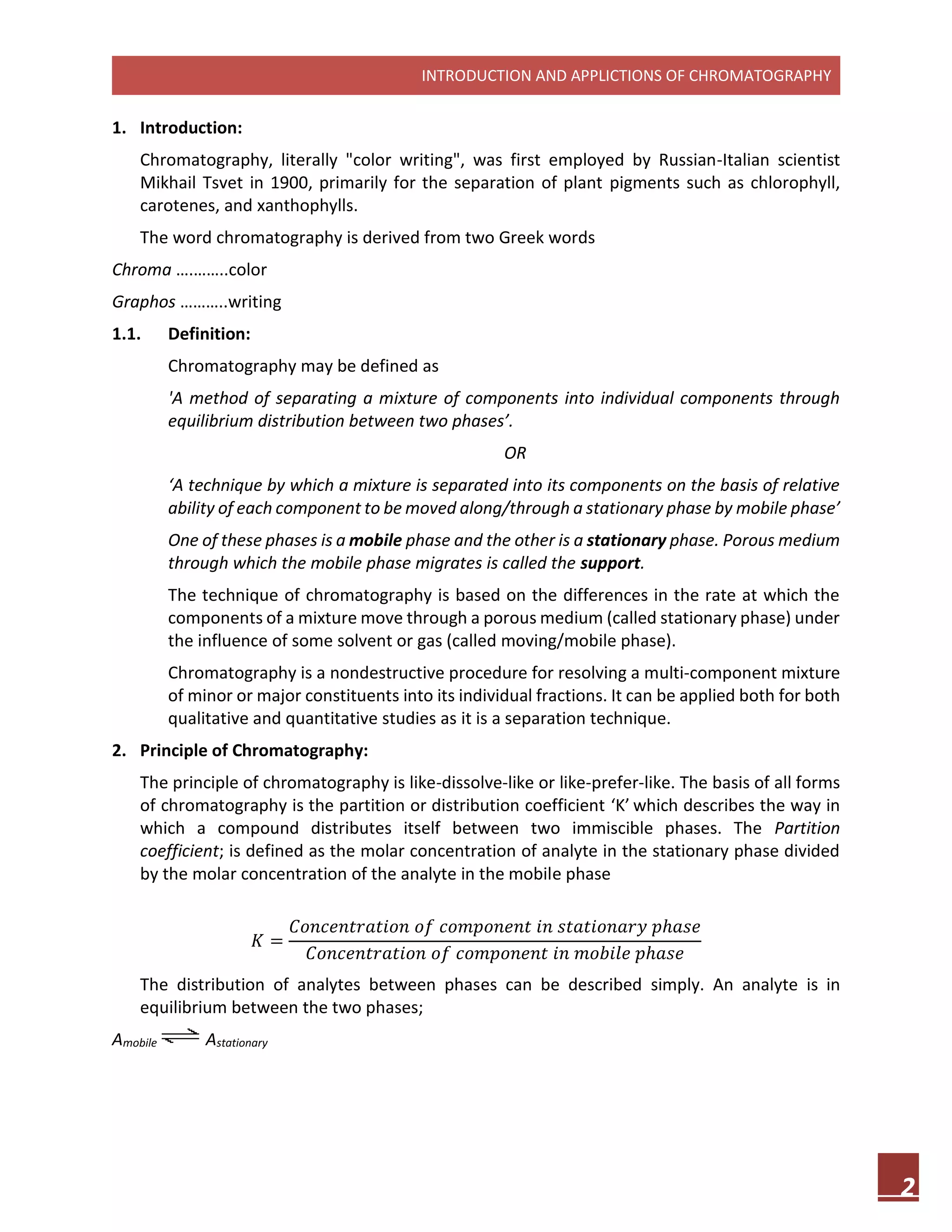 Introduction to chromatography | DOCX