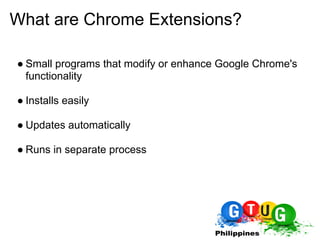 Introduction to Google Chrome Extensions Development | PDF