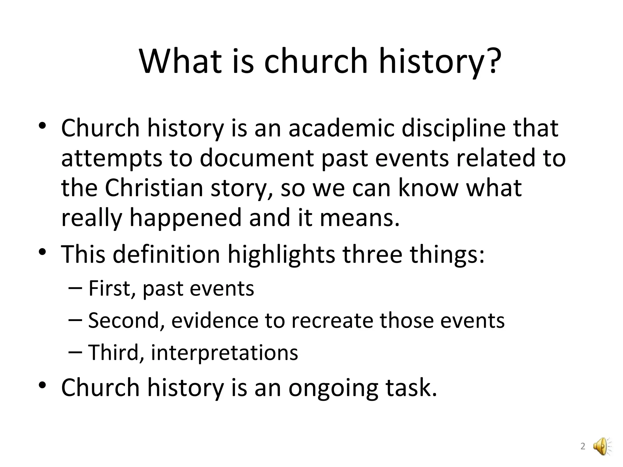 Introduction to church history practice | PPT