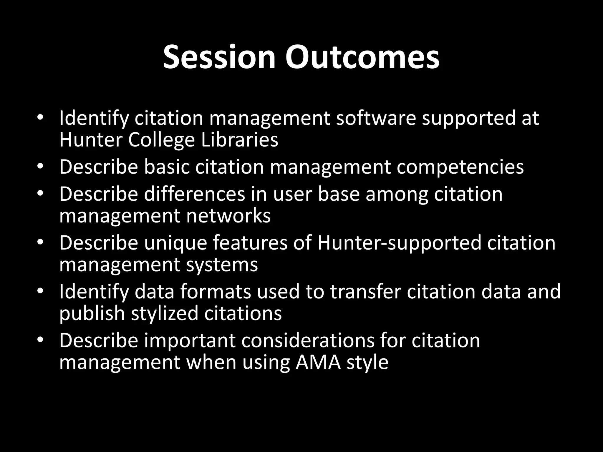 Introduction to Citation Management | PPTX