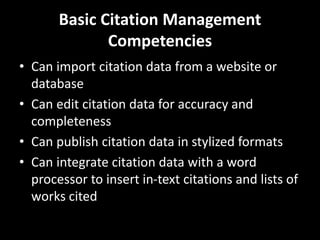 Introduction to Citation Management | PPTX