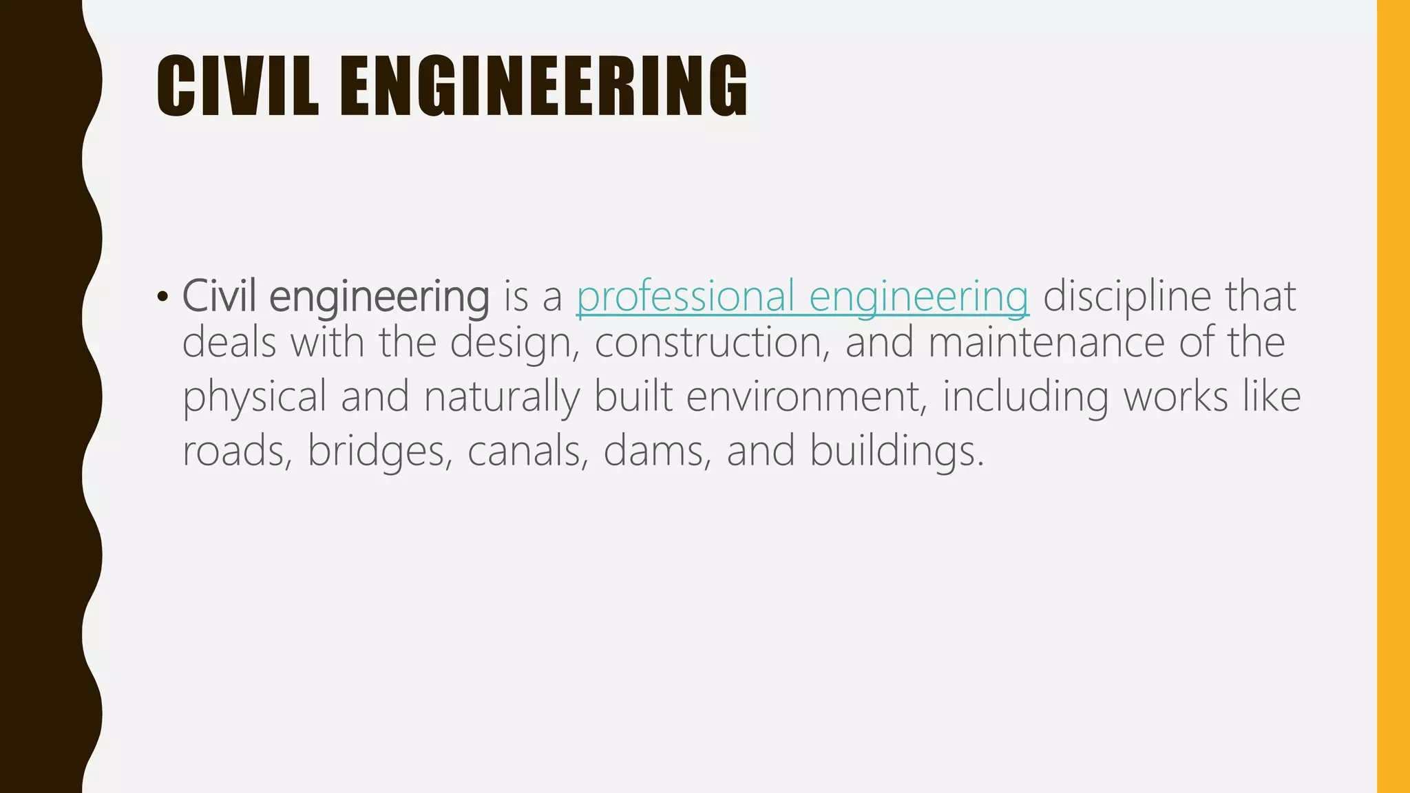 Introduction to civil engineering and its history. | PPTX