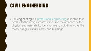 Introduction to civil engineering and its history. | PPTX
