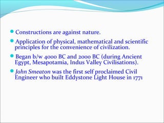 Introduction to civil engineering | PPT