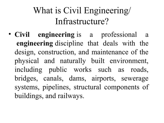 Introduction to civil engineering........... | PPT