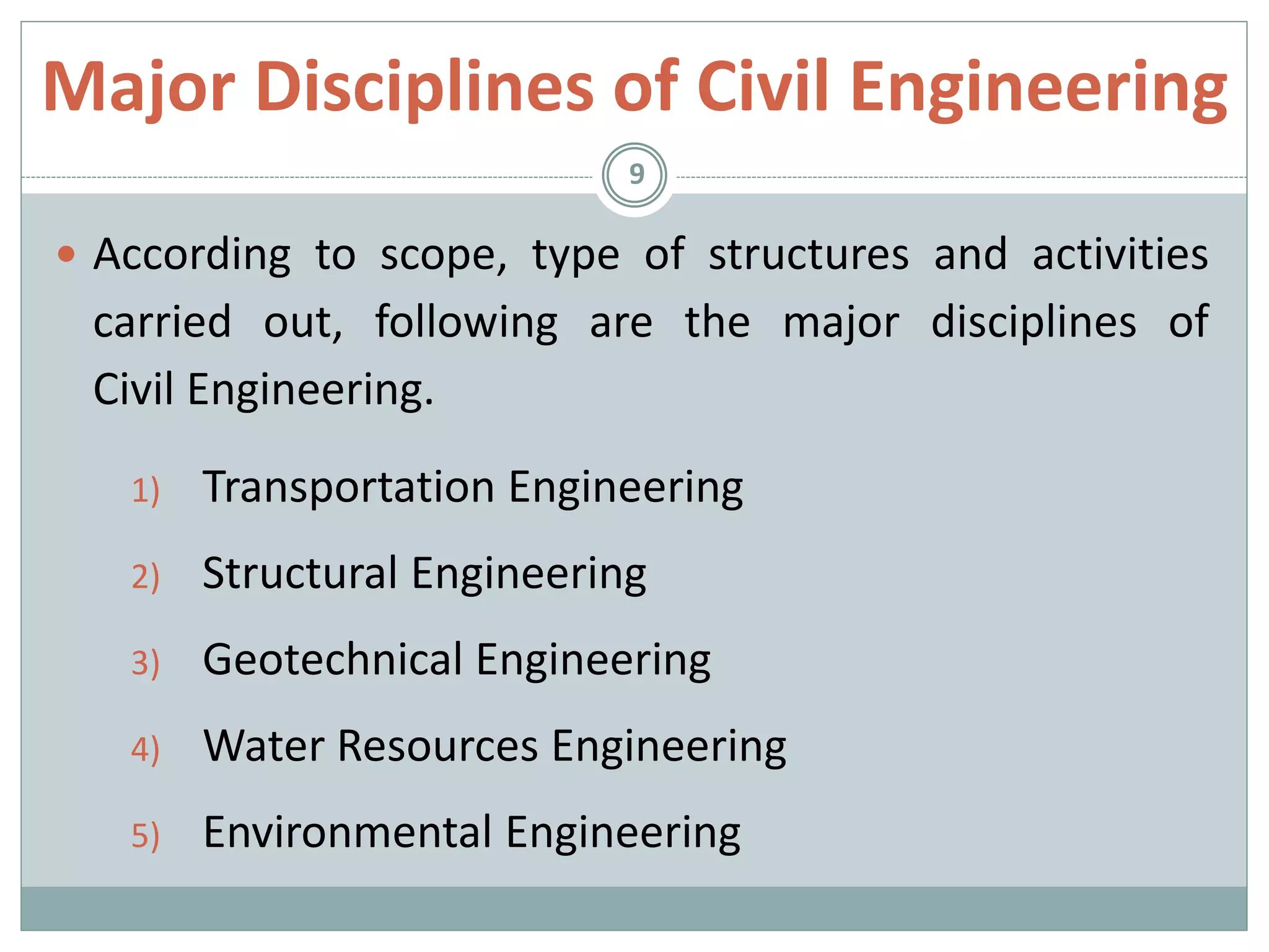 Introduction to Civil Engineering | PPTX