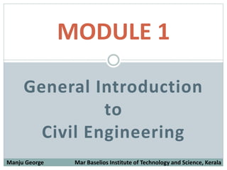 Introduction to Civil Engineering | PPTX