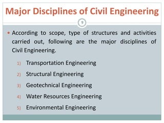 Introduction to Civil Engineering | PPTX