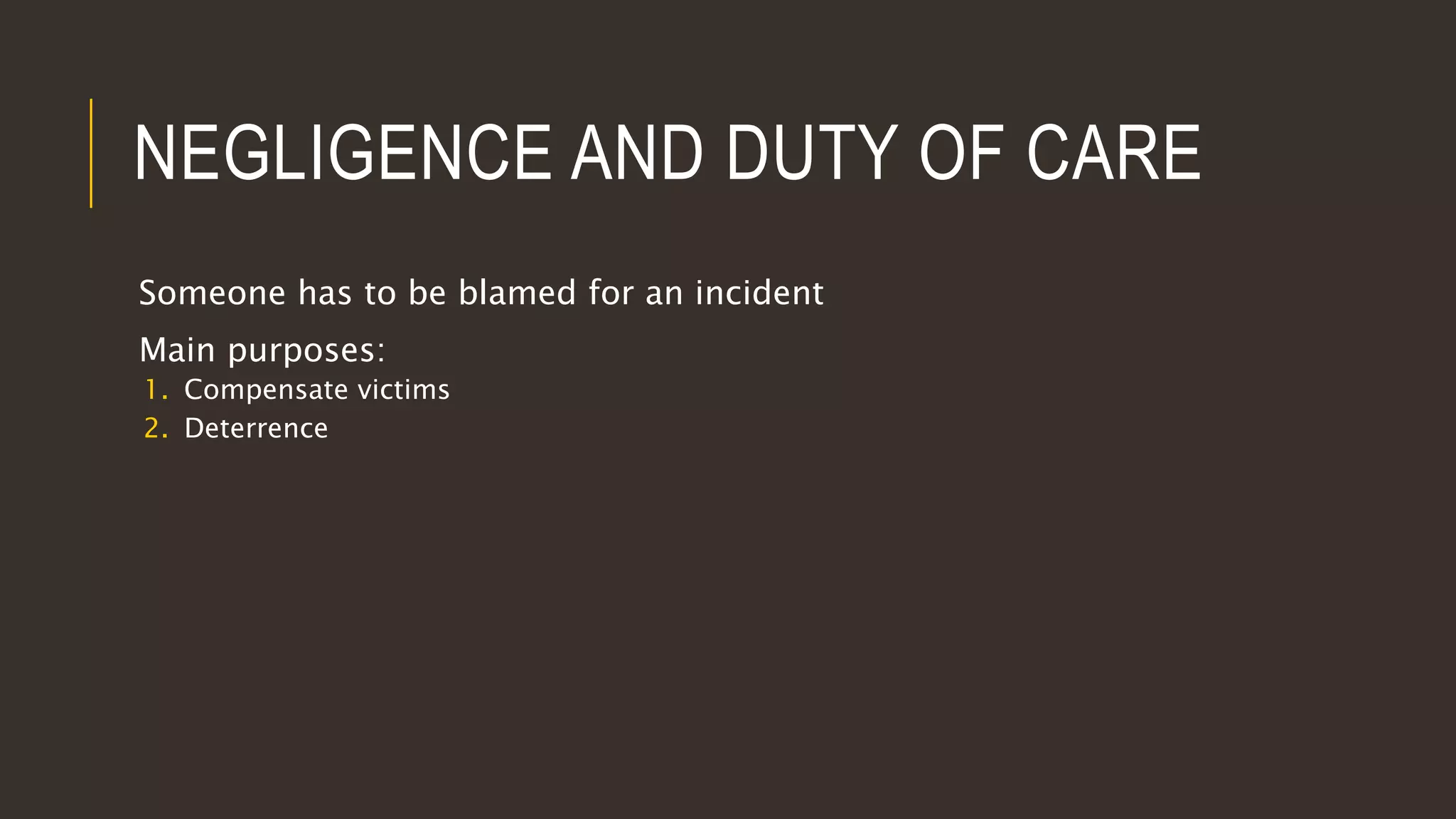 Introduction to Civil Obligations - Negligence | PPT