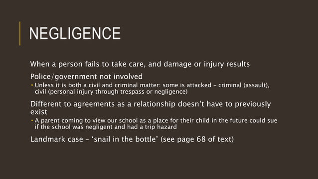 Introduction to Civil Obligations - Negligence | PPT
