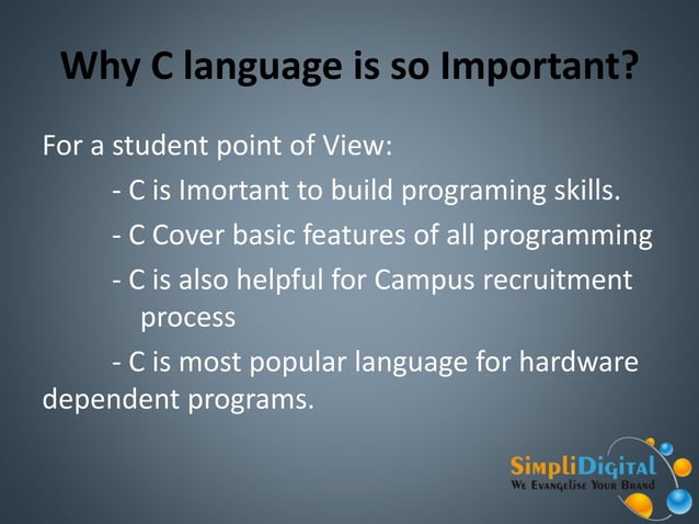 Introduction to c language | History of C language | PPT