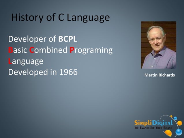 Introduction to c language | History of C language | PPT | Free Download