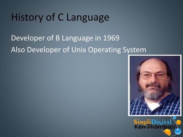 Introduction to c language | History of C language | PPT