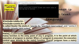 Introduction to c language | PPTX
