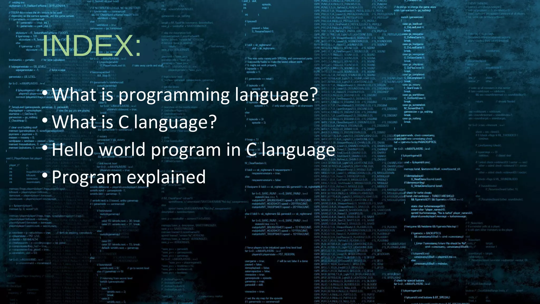 Introduction to c language by nitesh | PPT