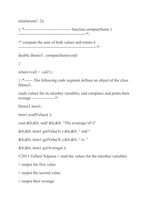 Introduction to classes the concept of a class/tutorialoutlet | PDF