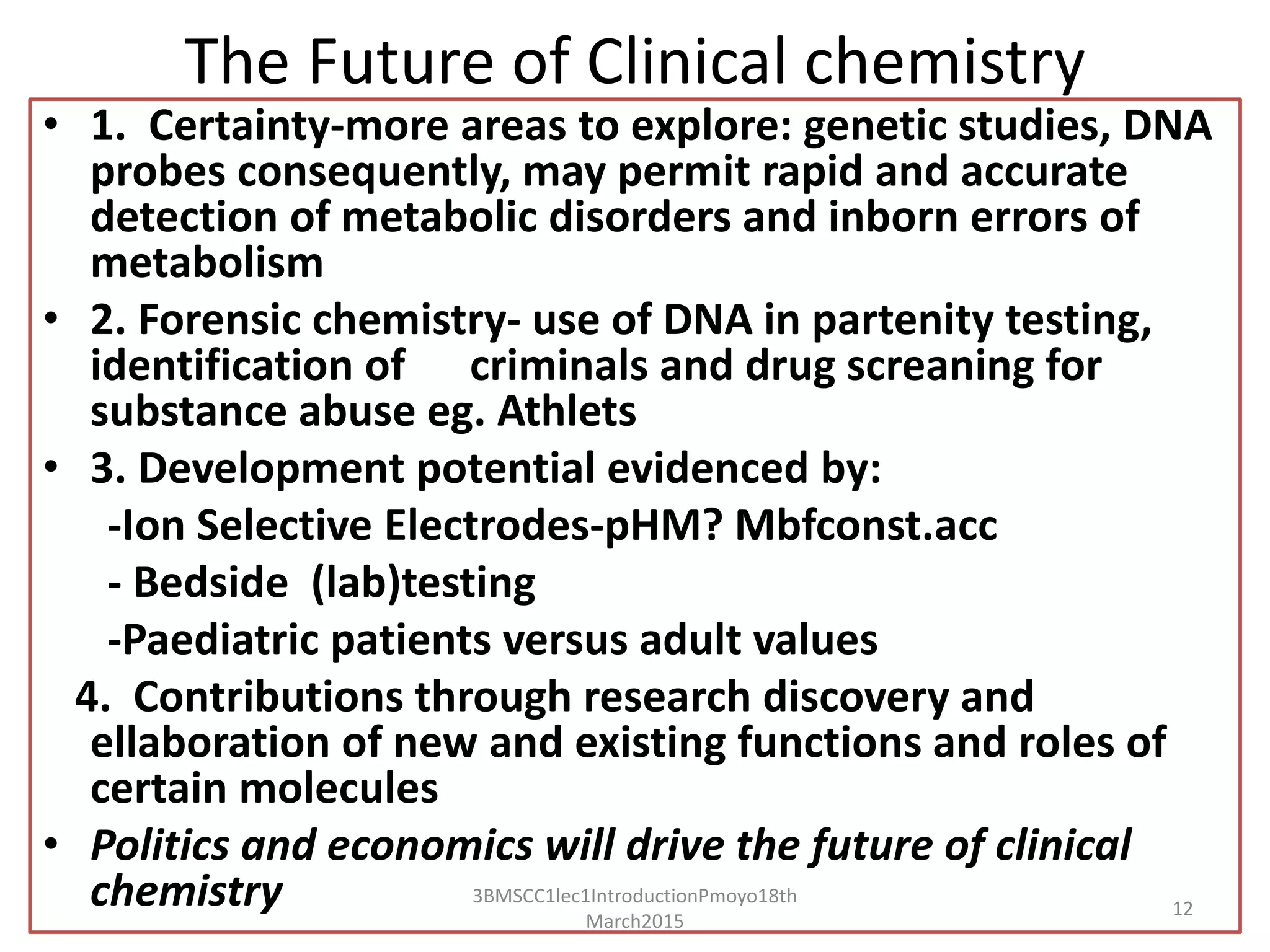 Introduction to clinical chemistry | PPTX