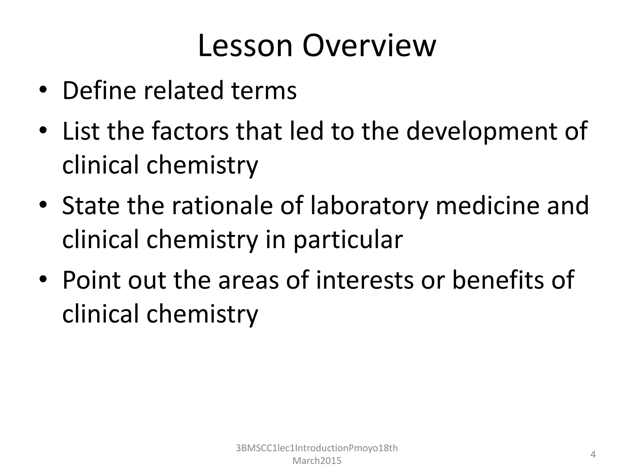 Introduction to clinical chemistry | PPTX