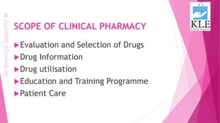 Introduction to clinical pharmacy | PPTX