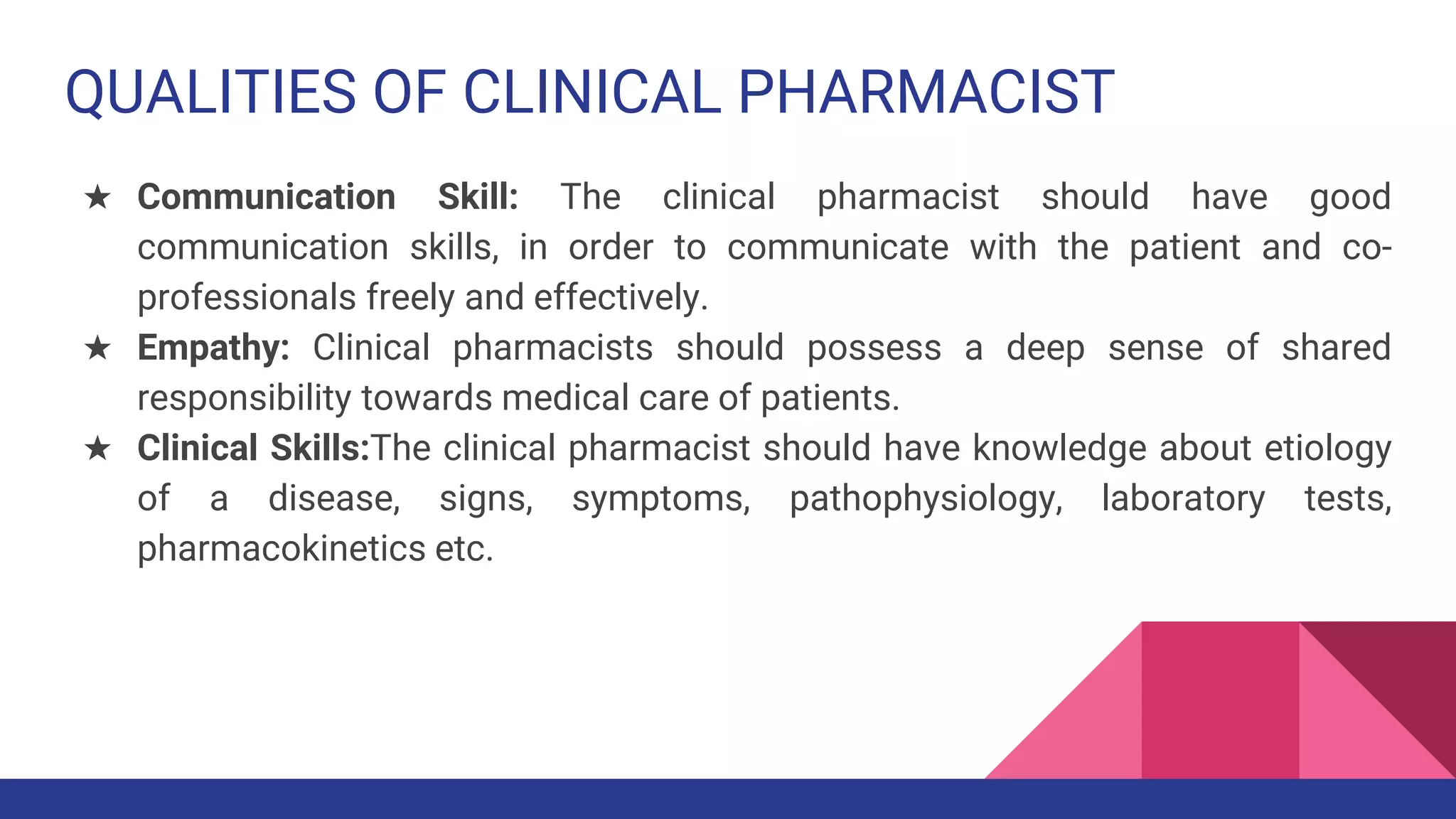 Introduction to clinical pharmacy practice definition & scope | PPTX