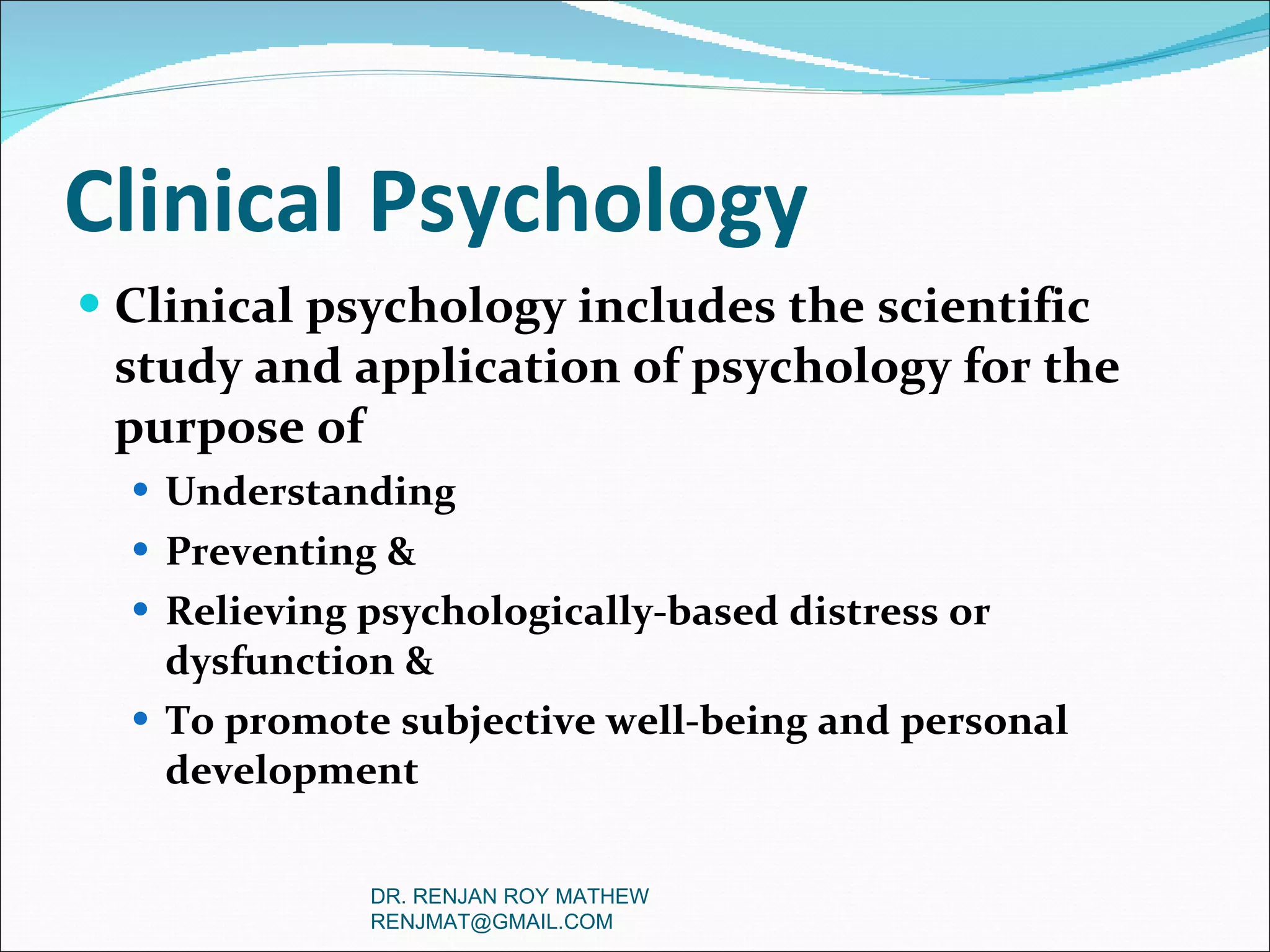 Introduction To Clinical Psychology | PPT