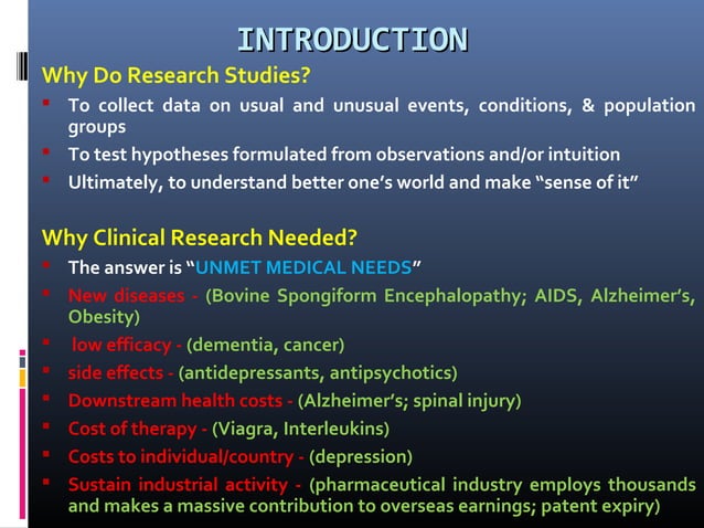 Introduction to clinical research | PPT