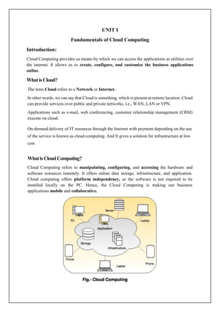 Fundamentals of cloud Computing | PDF