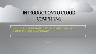 Introduction to cloud computing | PPT