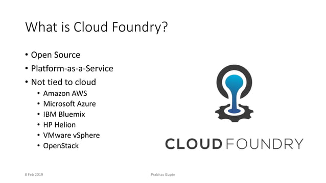 Introduction to Cloud Foundry | PPT | Free Download