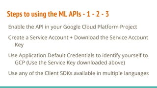 Introduction to Google Cloud Machine Learning APIs | PPT