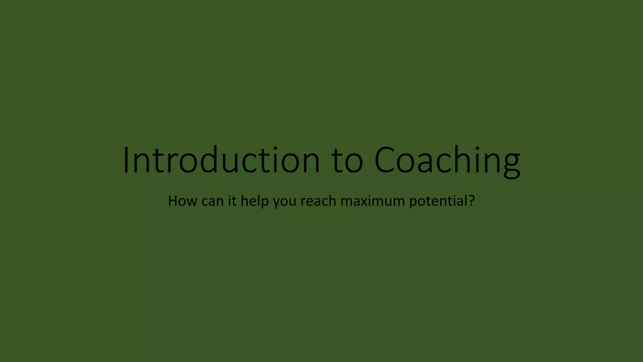 Introduction to coaching | PPTX