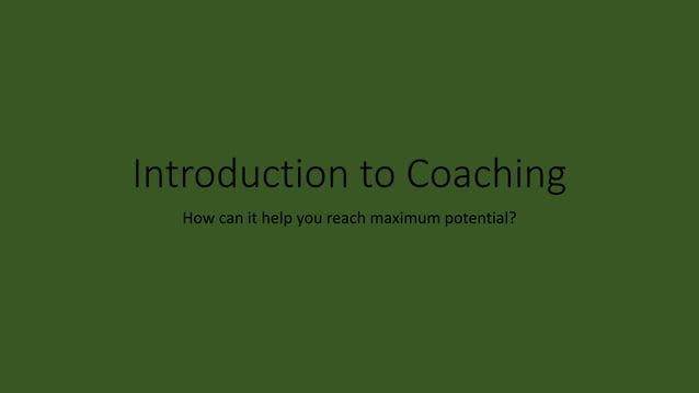 Introduction to coaching | PPTX