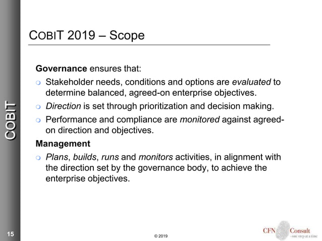 Introduction to COBIT 2019 and IT management | PPTX
