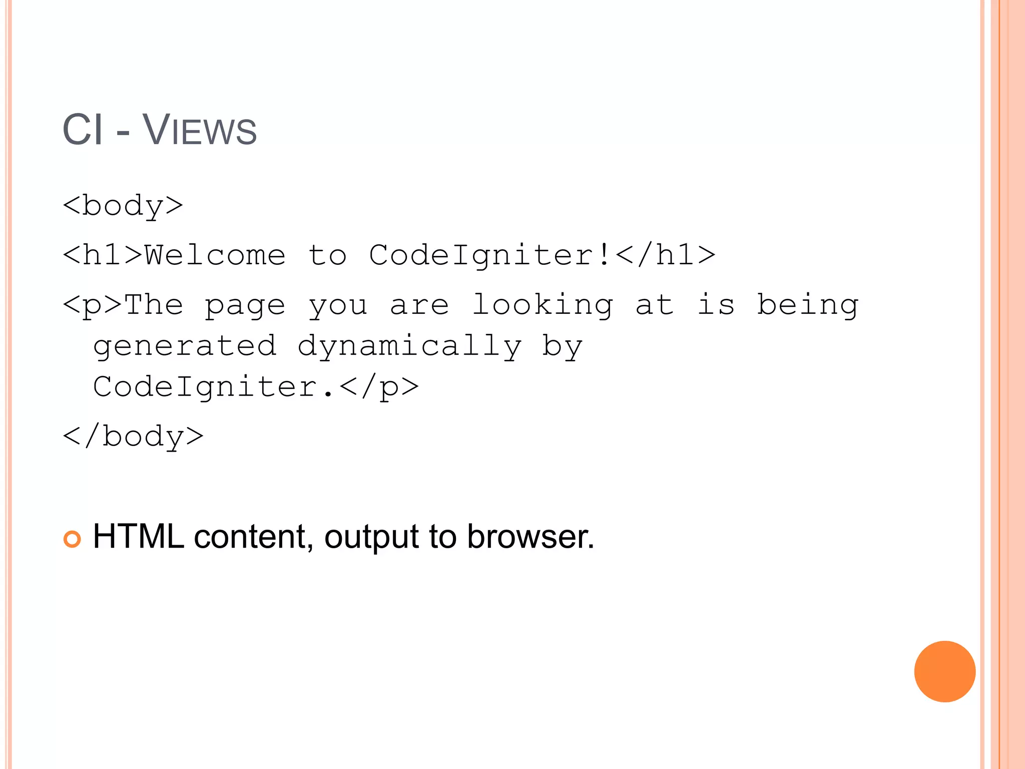 Introduction to codeigniter | PPTX