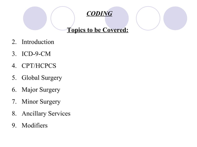 Introduction to coding | PPT | Healthcare Industry | Industries