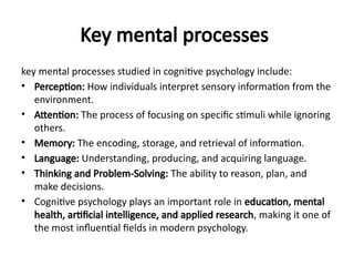 Comprehensive Introduction to Cognitive Psychology: Processes, History ...