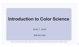 Introduction to Color Science for display engineer | PPT