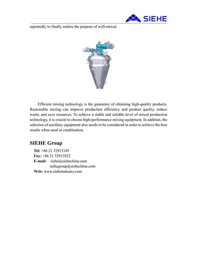 Introduction to Common Powder Mixing Equipment | DOCX