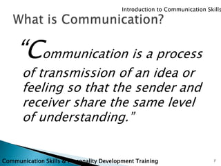Introduction to communication skills - I | PPSX