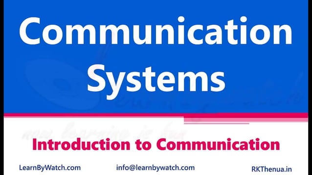 Introduction to communication | Communication Systems | PPTX