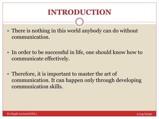 Introduction to Communication Skills | PPTX