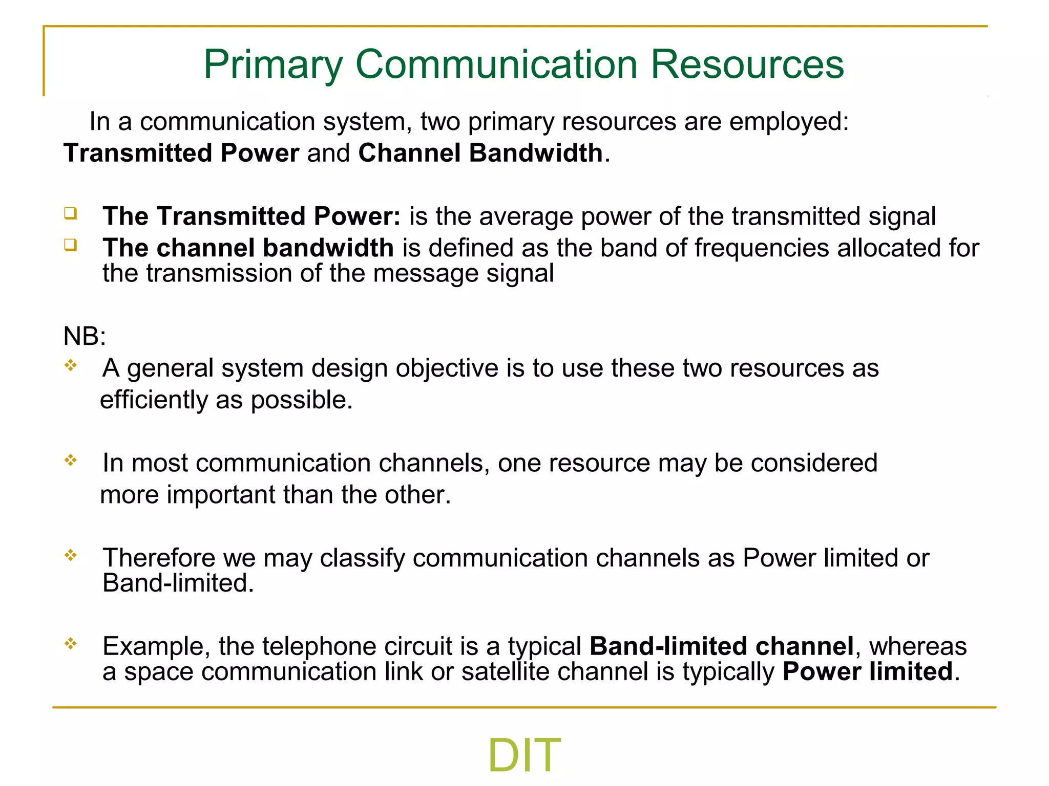 Introduction to communication system lecture1 | PPT